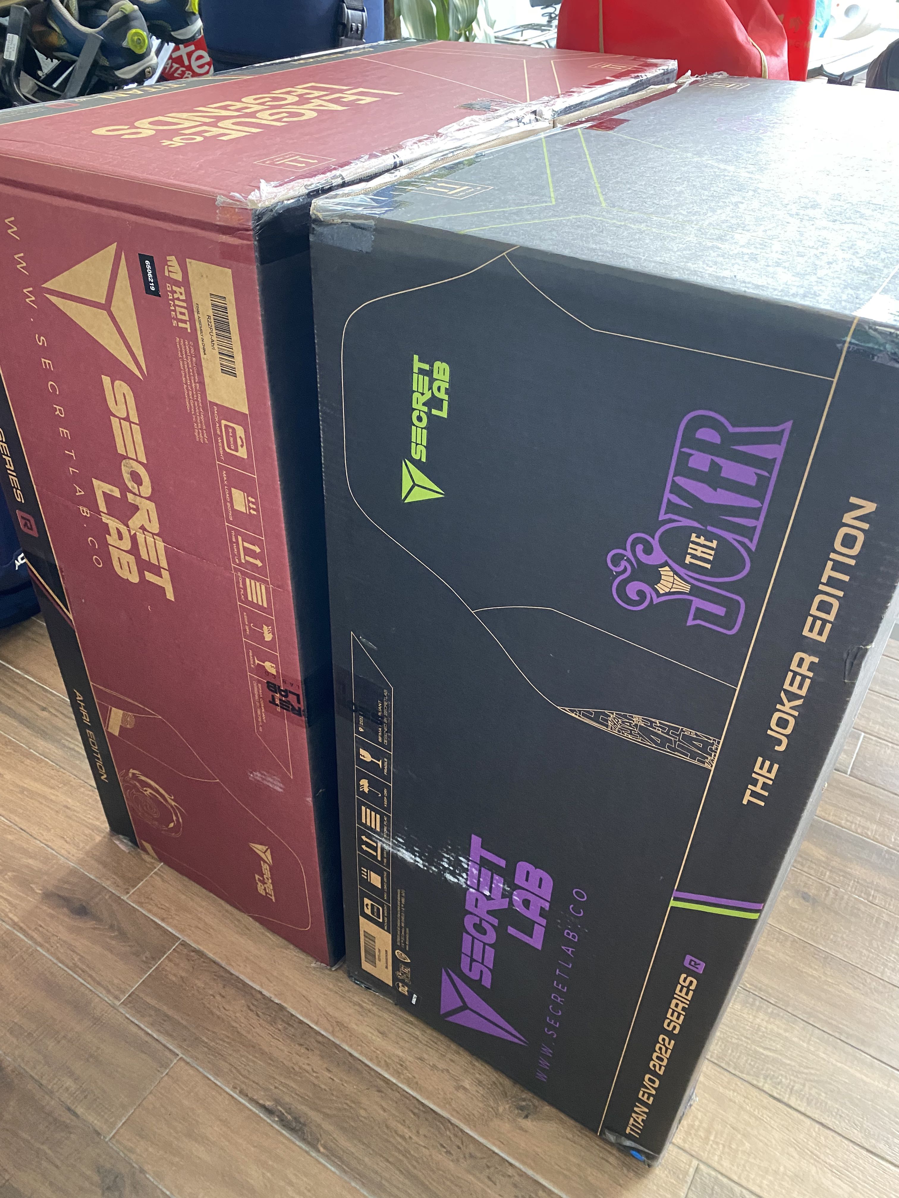 Secretlab chair box -the joker and Ahri, Everything Else on Carousell