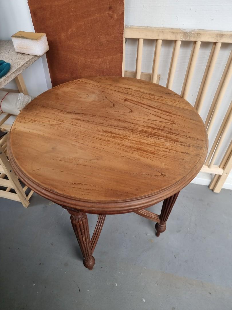 Solid teak wood small table, Furniture & Home Living, Furniture, Tables ...