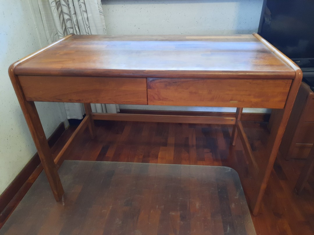 Solid wood table with drawer, Furniture & Home Living, Furniture ...