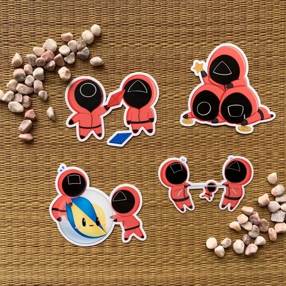Squid Game Kawaii Die Cut Stickers, Hobbies & Toys, Stationery & Craft ...