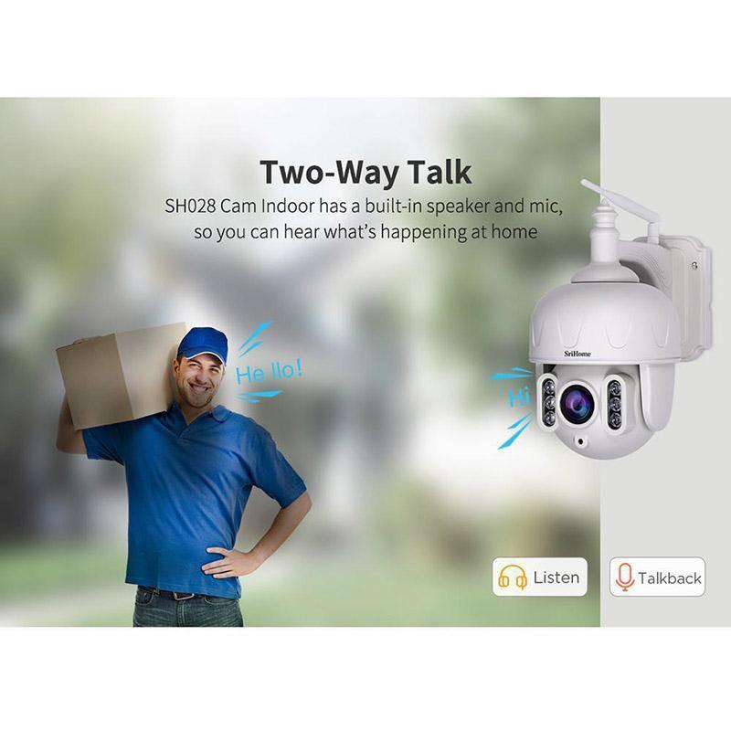 SRICAM SriHome SH028 3.0MP 1296P 5X Zoom Wi-Fi 360 Degree PTZ ...