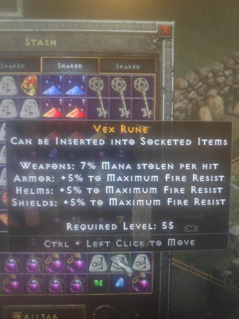 Vex Rune D2R Diablo, Video Gaming, Gaming Accessories, In-Game Products ...