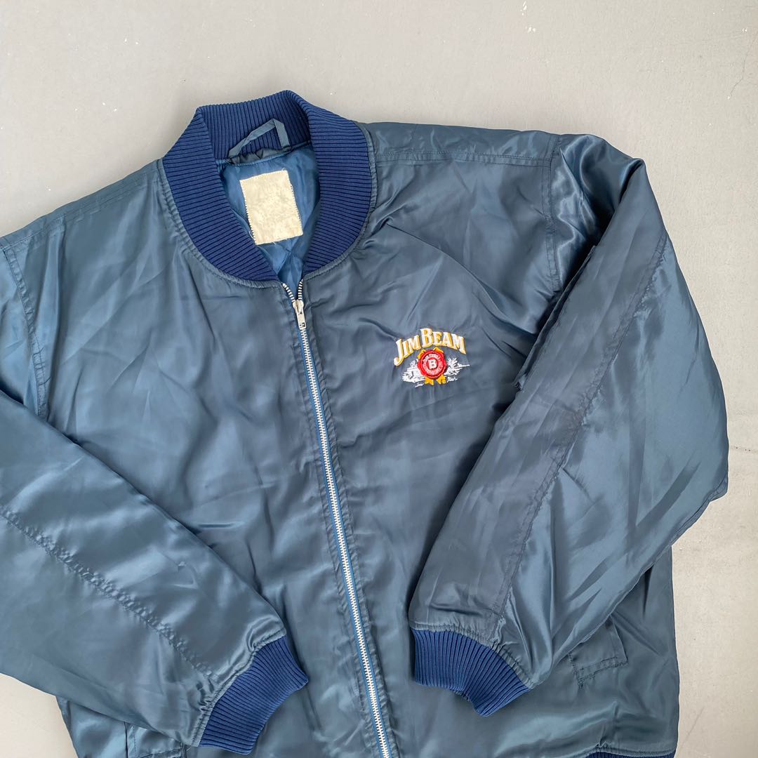 Vintage Jim Beam Biker Bomber Puffy Jacket, Men's Fashion, Coats ...