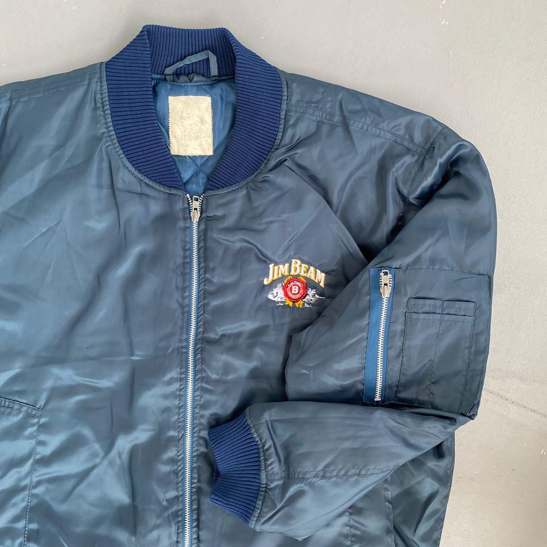 Vintage Jim Beam Biker Bomber Puffy Jacket, Men's Fashion, Coats ...