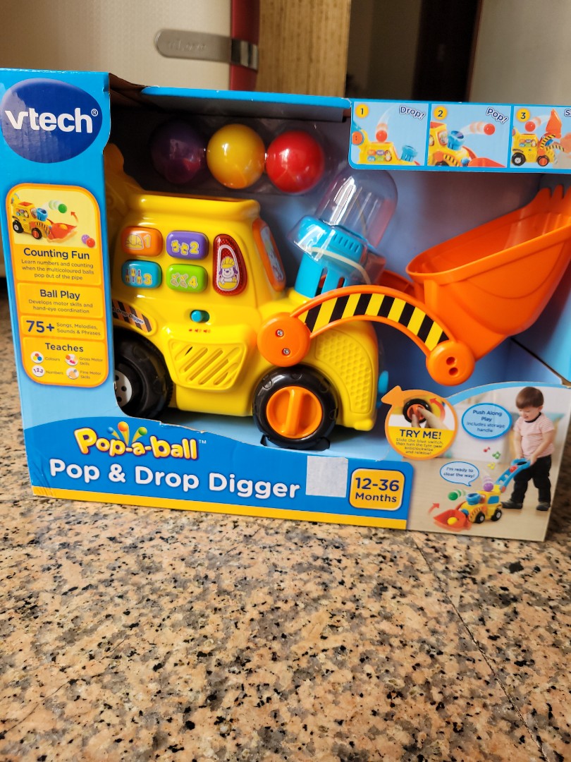 Vtech pop a ball, pop and drop digger, Babies & Kids, Infant Playtime ...
