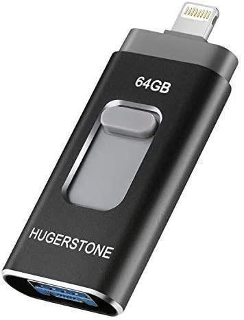 X4189 HUGERSTONE 64GB IOS Flash Drive, 3-in-1 OTG USB Encrypted Pen ...