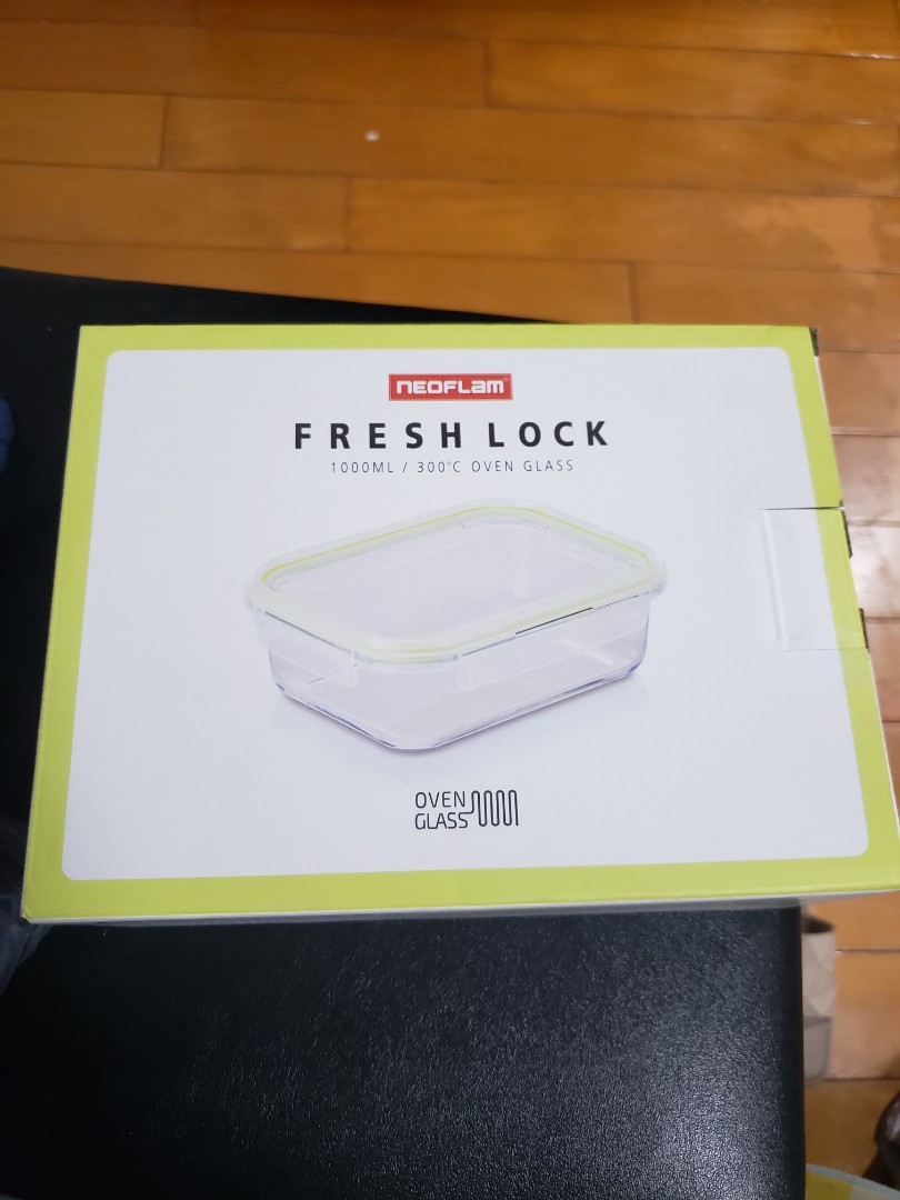 全新 fresh lock 1000ML 玻璃 餐盒 帶飯盒 lunch box, 傢俬＆家居, 廚具和餐具, 餐具和餐具 - Carousell