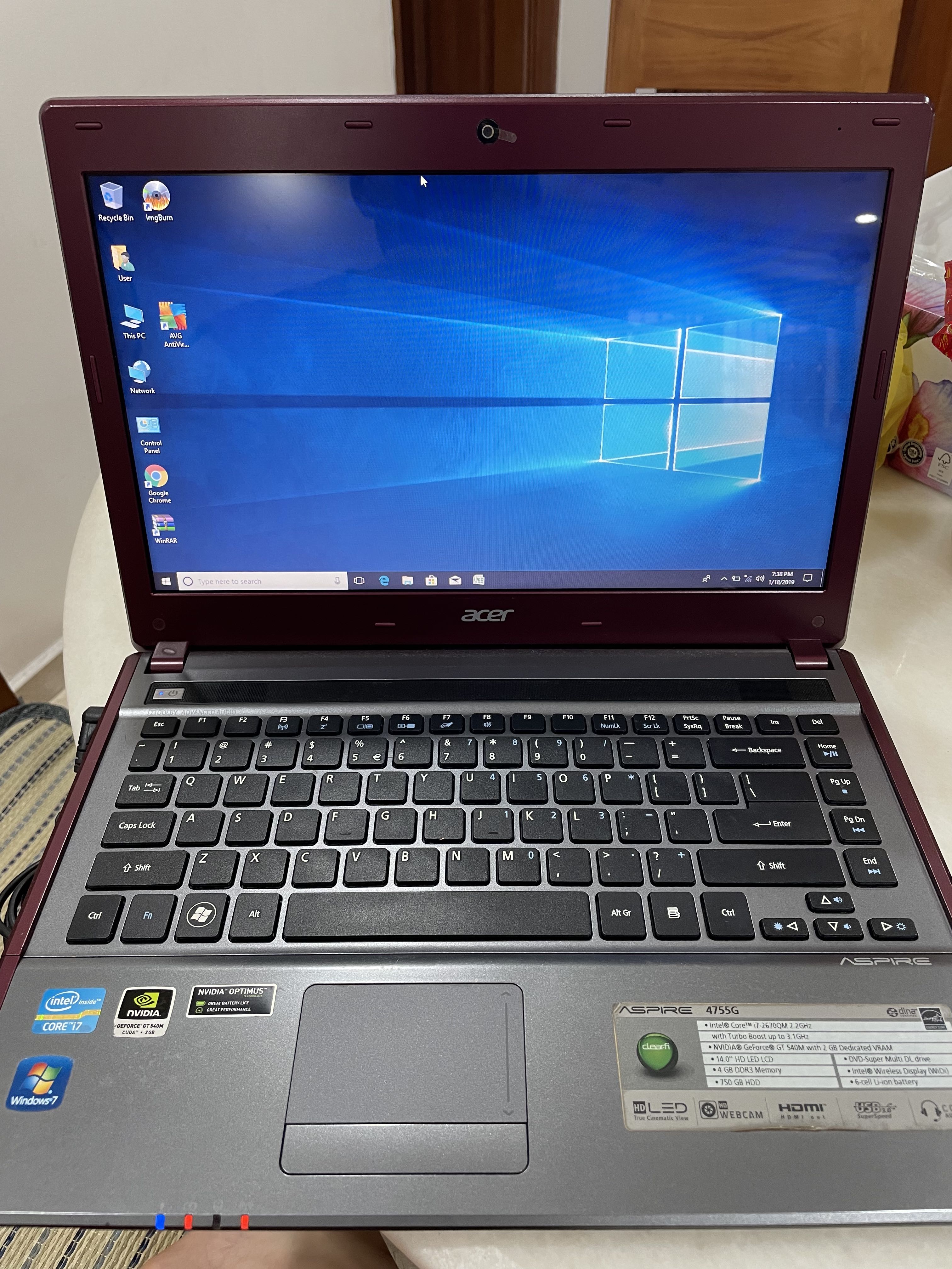 Acer Laptop ASPIRE 4755G 14” i7-2670QM in Red, Computers & Tech ...