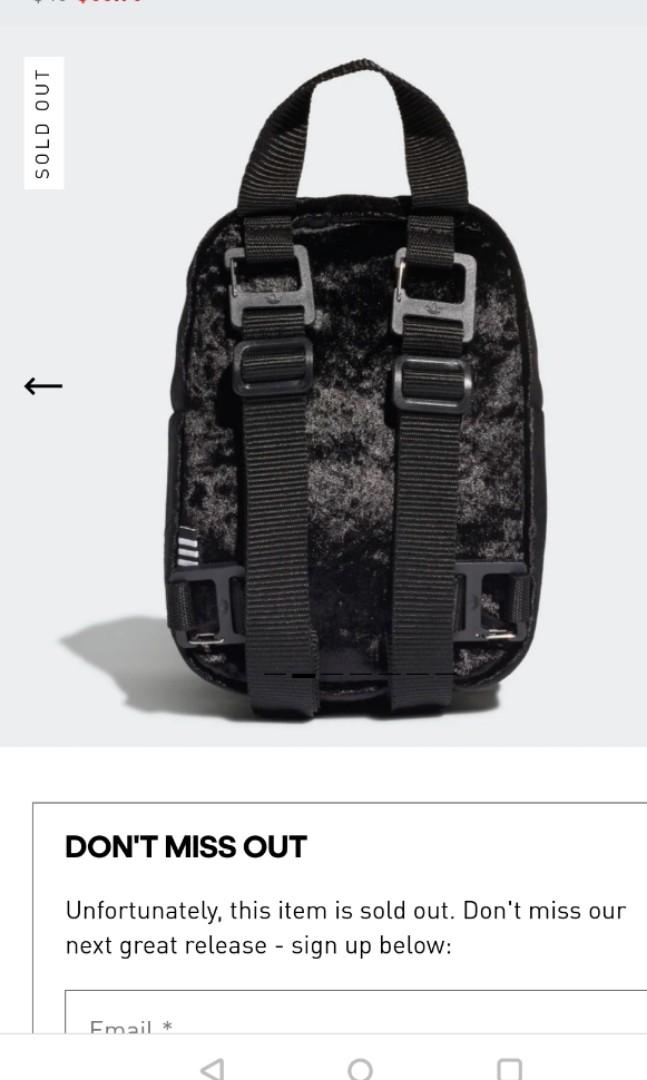 Adidas Velvet Mini Backpack, Women's Fashion, Bags & Wallets, Backpacks ...