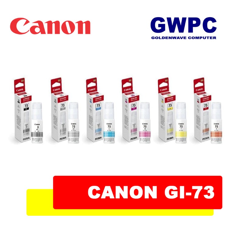 Canon GI 73 Ink Black Cyan Magenta Yellow Red Grey, Computers & Tech ...