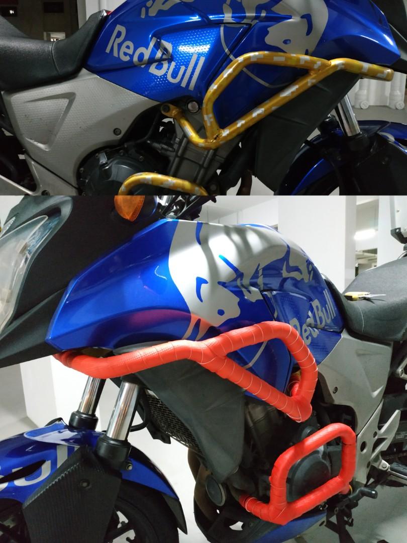 Carbon Red CB400X Crash Bar Wrap Package, Motorcycles, Motorcycle ...