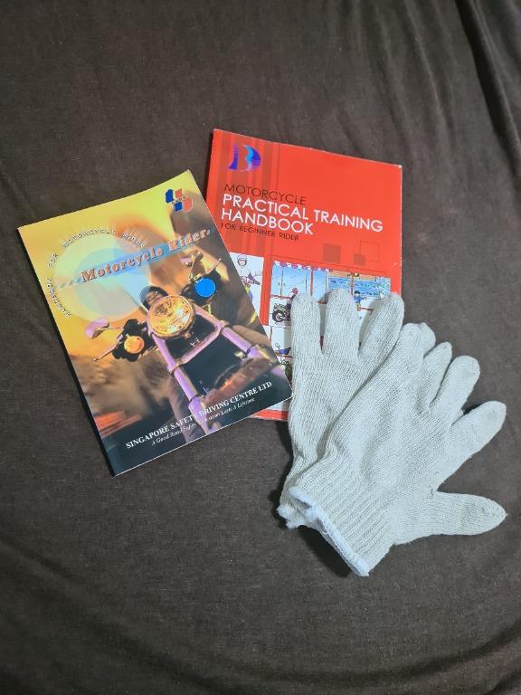 Class 2b (motorbike) handbooks for bbdc and cdc + 1 pair of durian ...