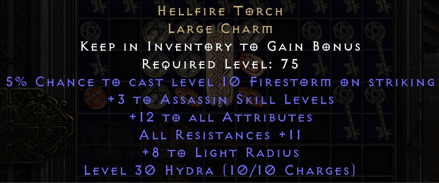 Diablo 2 Resurrected : Assassin Hellfire Torch 12/11, Video Gaming ...
