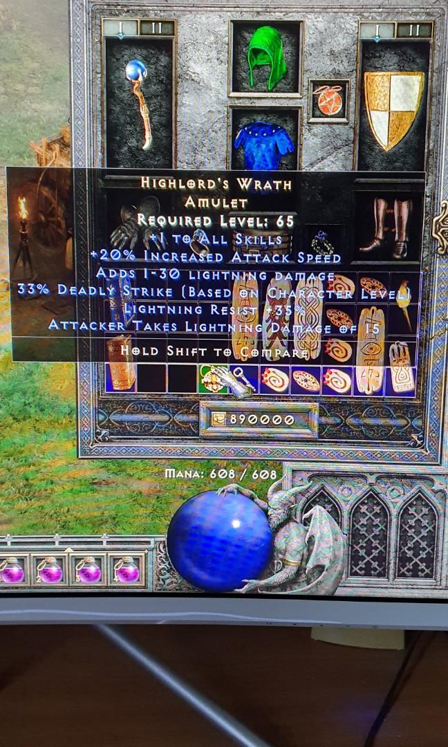 Diablo 2 Resurrected Highlord Wrath Amulet, Video Gaming, Gaming ...