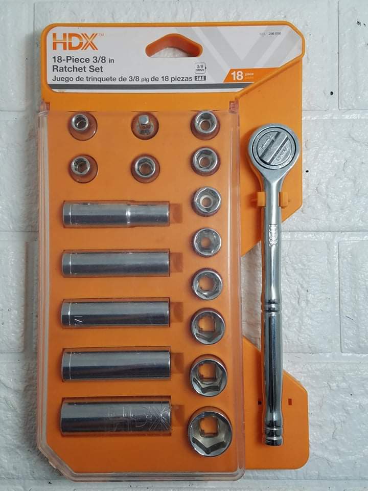 HDX 18-PIECE 3/8 in Ratchet set, Commercial & Industrial, Construction ...