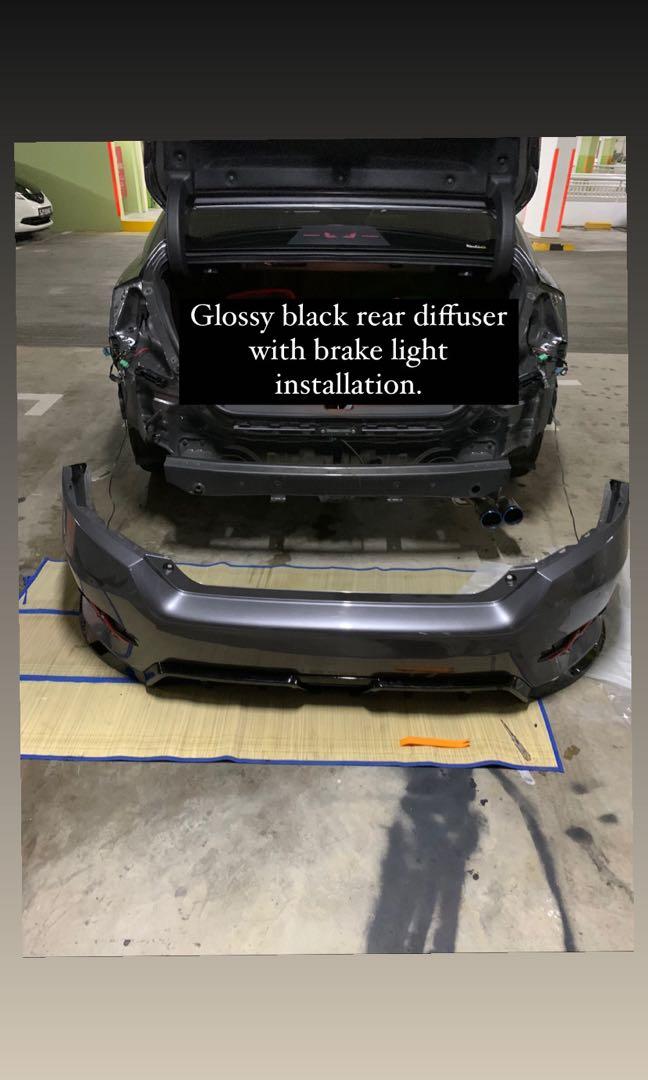 Honda Civic FC Rear diffuser in CF / Glossy black civicx 10Th Gen Fc1 ...