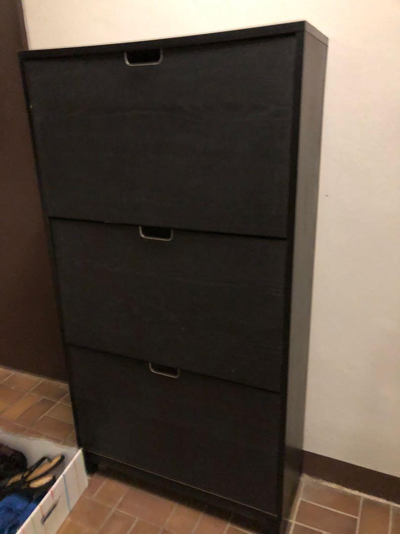 IKEA STALL shoe cabinet in black, Furniture & Home Living, Furniture, Shelves, Cabinets & Racks ...