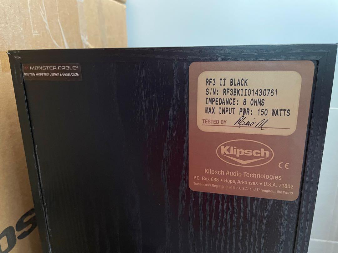 Klipsch RF-3 ii Floorstanding Speakers, Audio, Soundbars, Speakers ...
