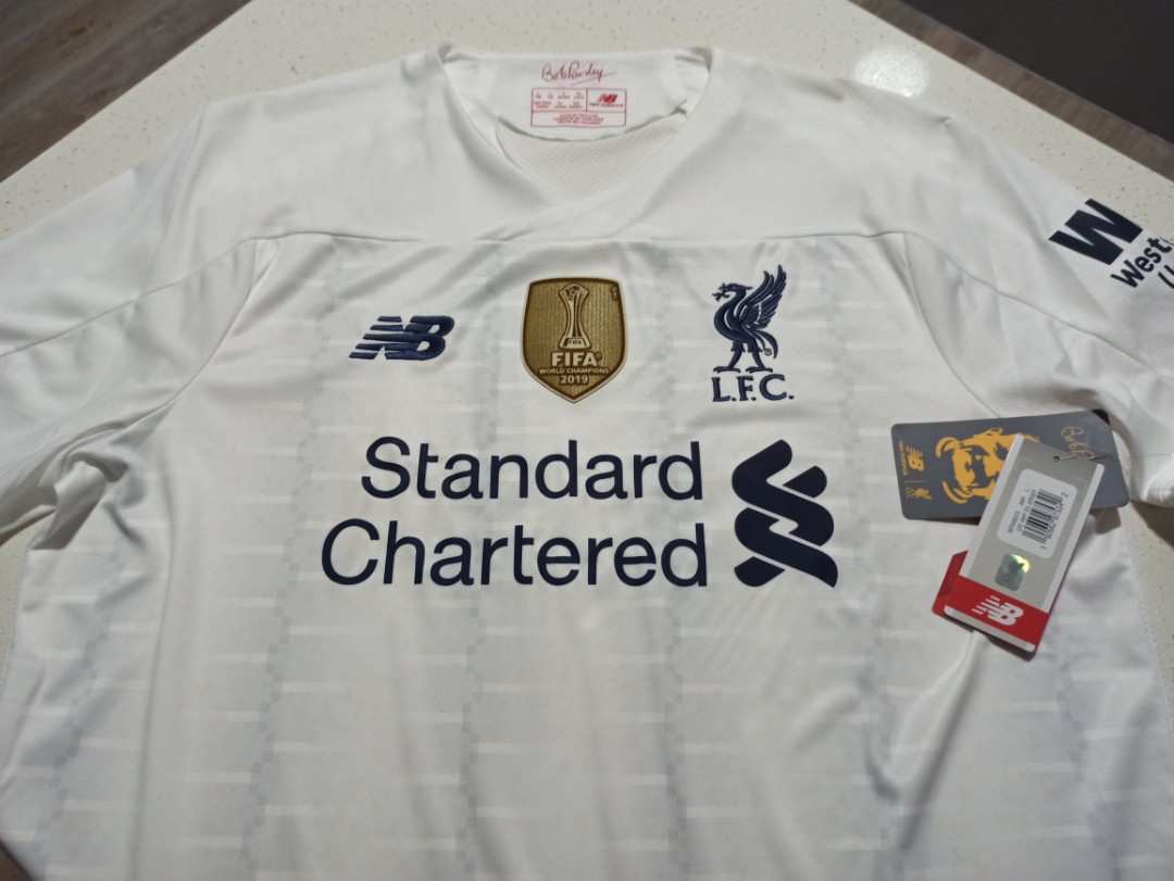 LIVERPOOL FC WHITE AWAY JERSEY TITLE WINNING SEASON, Sports Equipment ...