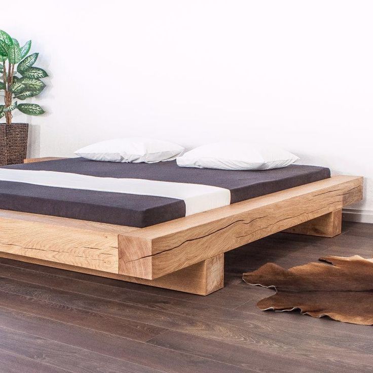 Mahogany beam bar bed queen size platform bed, Furniture & Home Living ...
