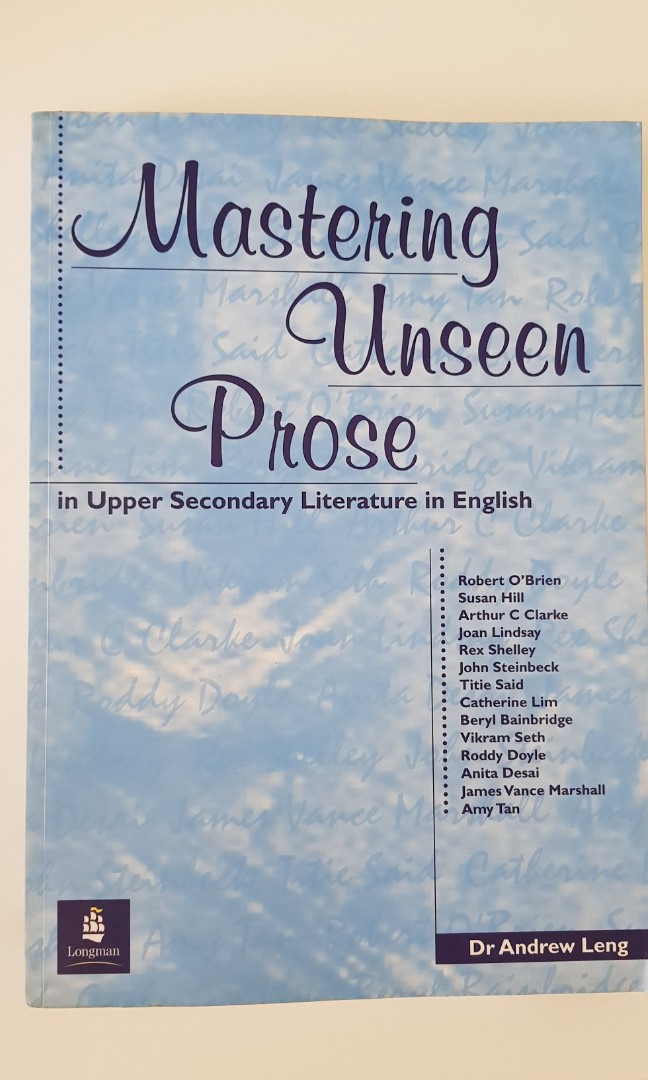 Mastering Unseen Prose in Upper Secondary Literature in English ...
