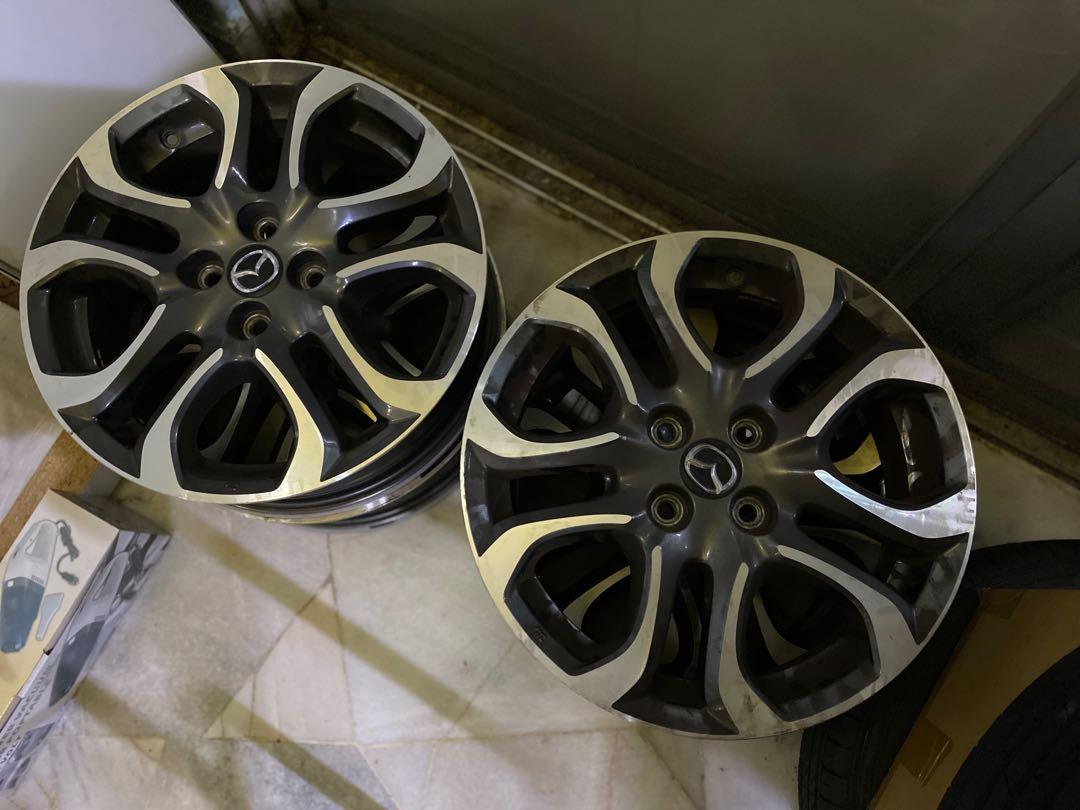 Mazda 2 DJ Stock Rims (Original) - Enkei, Auto Accessories on Carousell