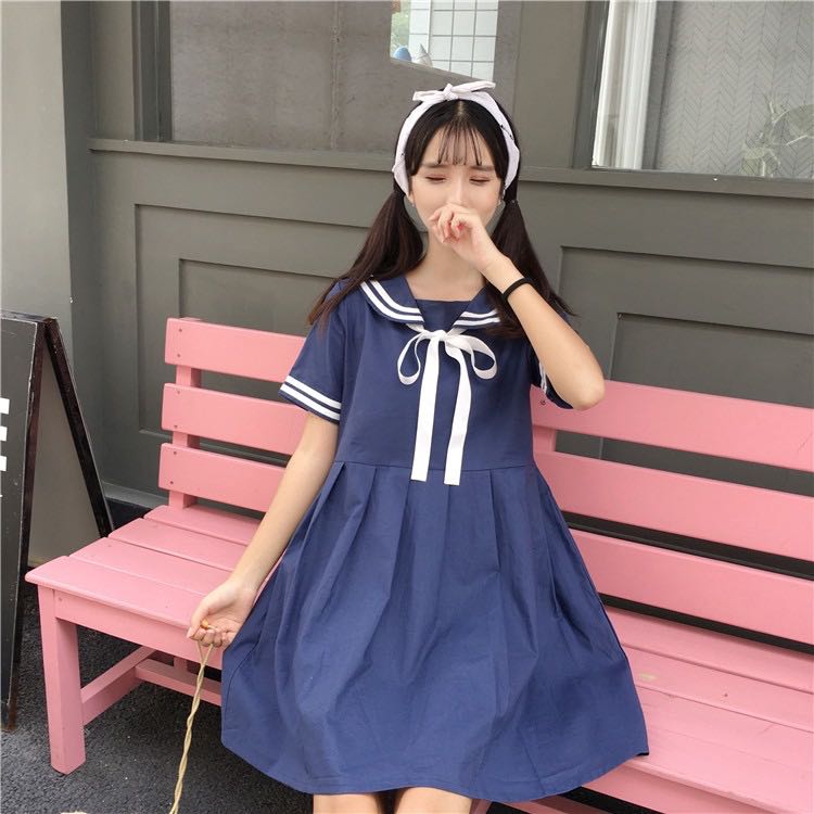 Navy Sailor Dress, Women's Fashion, Dresses & Sets, Dresses on Carousell