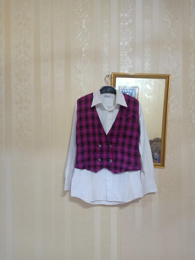 ONE SET VEST FREE KEMEJA KOTAK FLANEL KOTAK-KOTAK, Fesyen Wanita ...