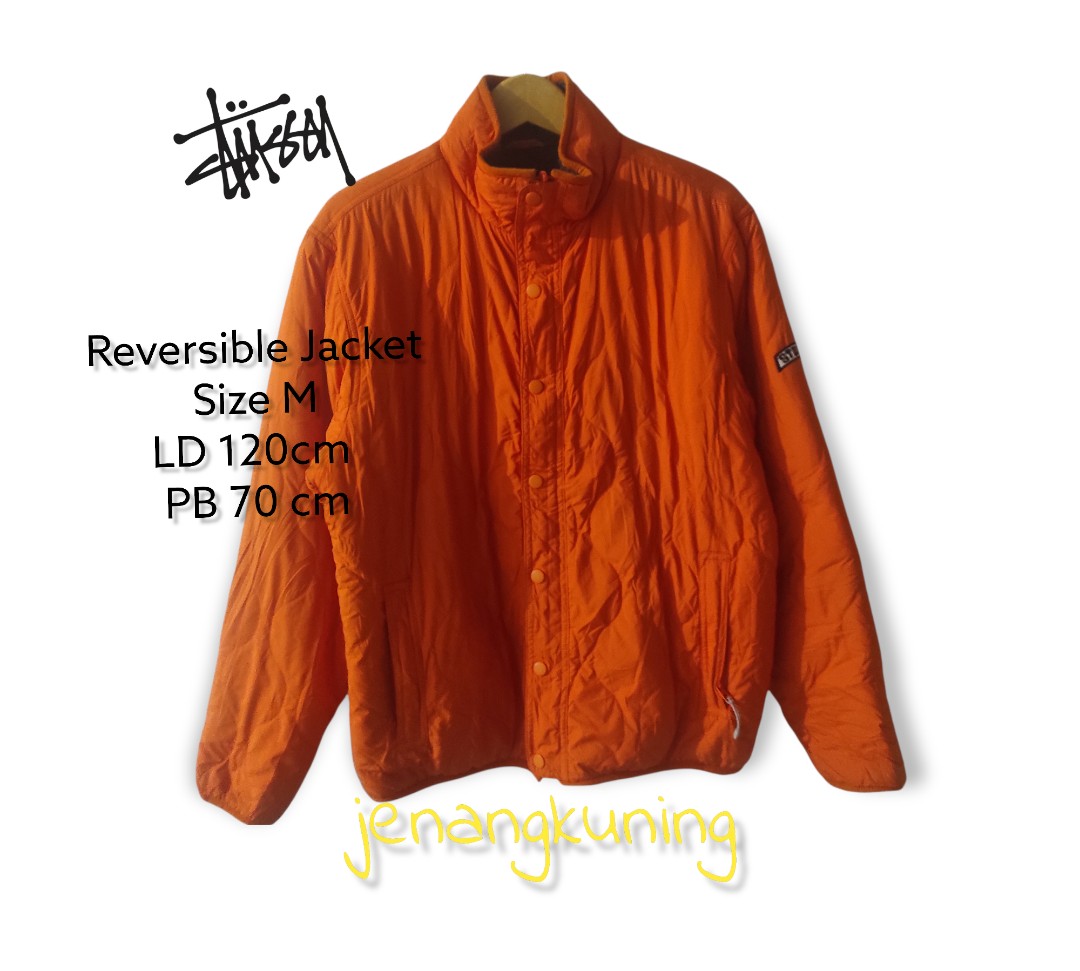 Original Jaket Reversible STUSSY gear, Fesyen Pria, Pakaian , Baju Luaran di Carousell