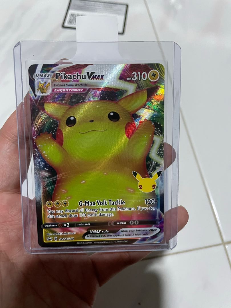 Pikachu VMax and V Promo Card - 25th Anniversary Celebration, Hobbies ...