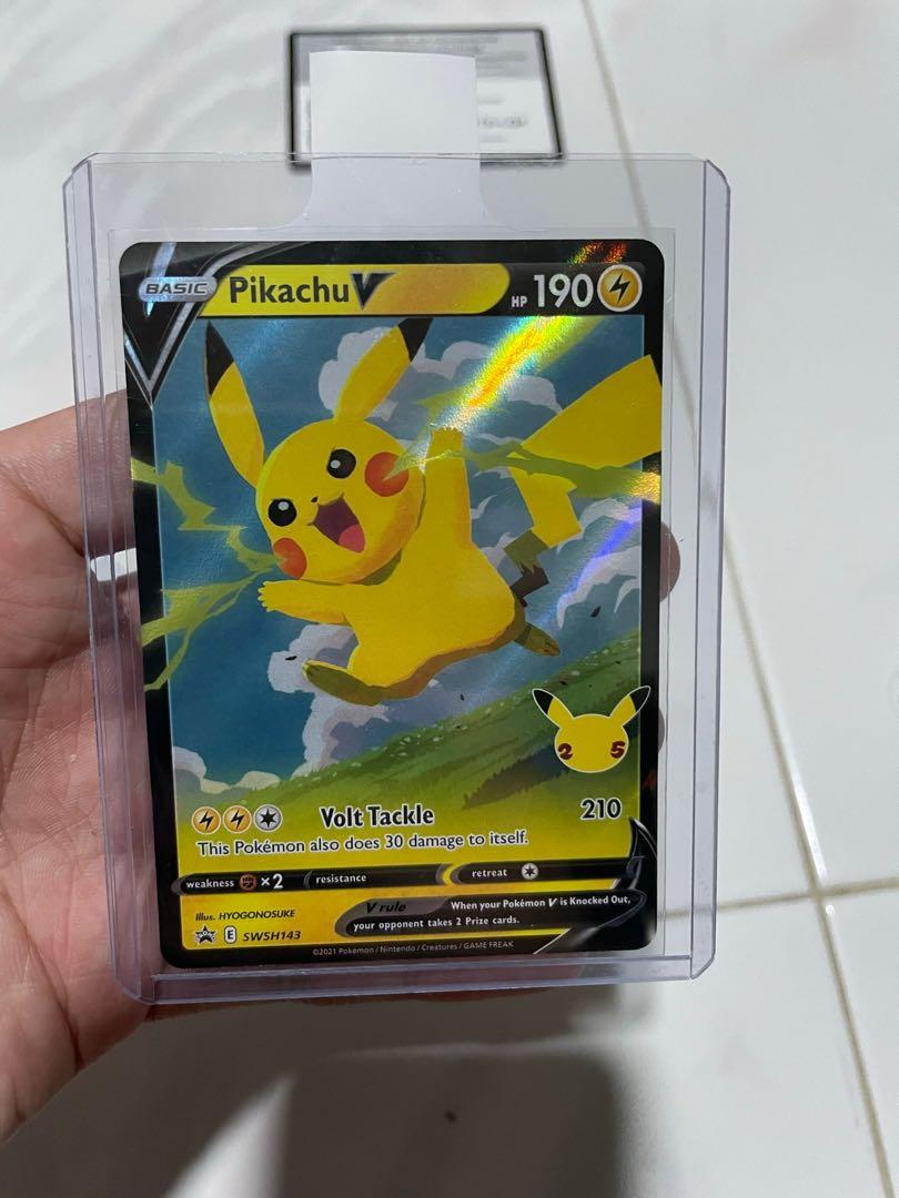 Pikachu VMax and V Promo Card - 25th Anniversary Celebration, Hobbies ...