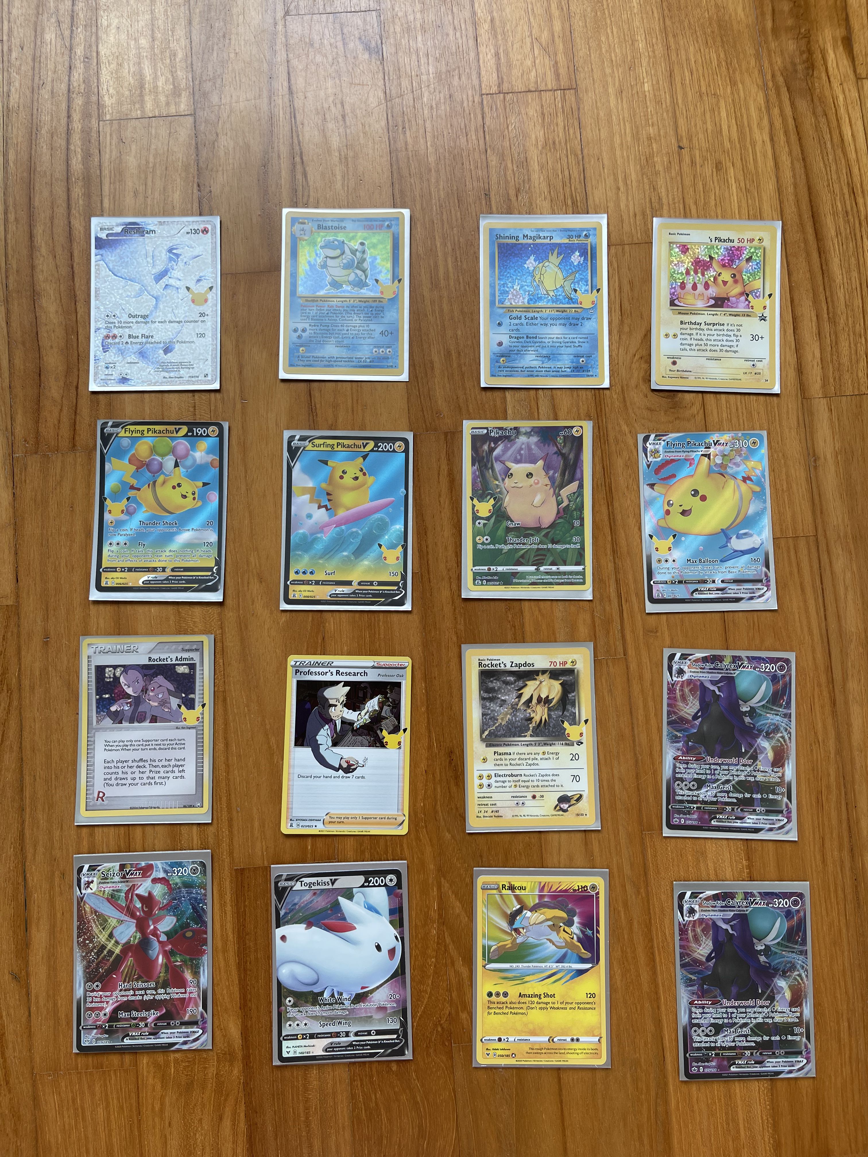 Pokemon Celebrations Blastoise Reshiram Magikarp Birthday Pikachu ...