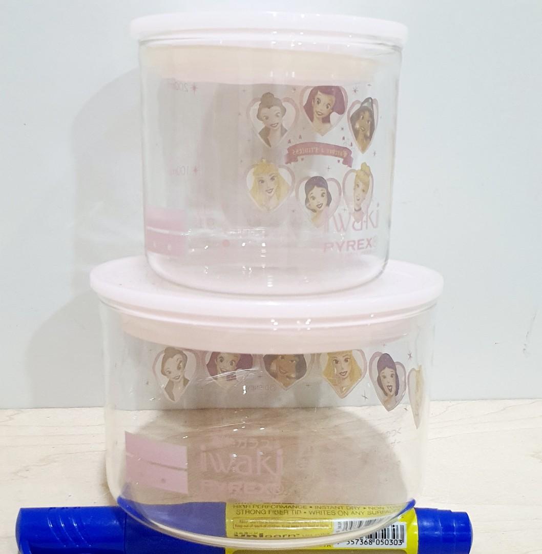 Pyrex Iwaki Disney Princesses Glass jar set with lid, Furniture & Home ...