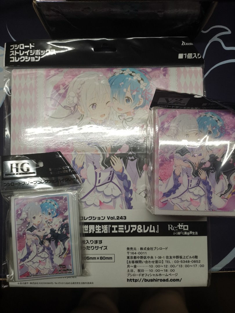 Re:zero bushiroad storage, deckcase and sleeve, Hobbies & Toys, Toys ...