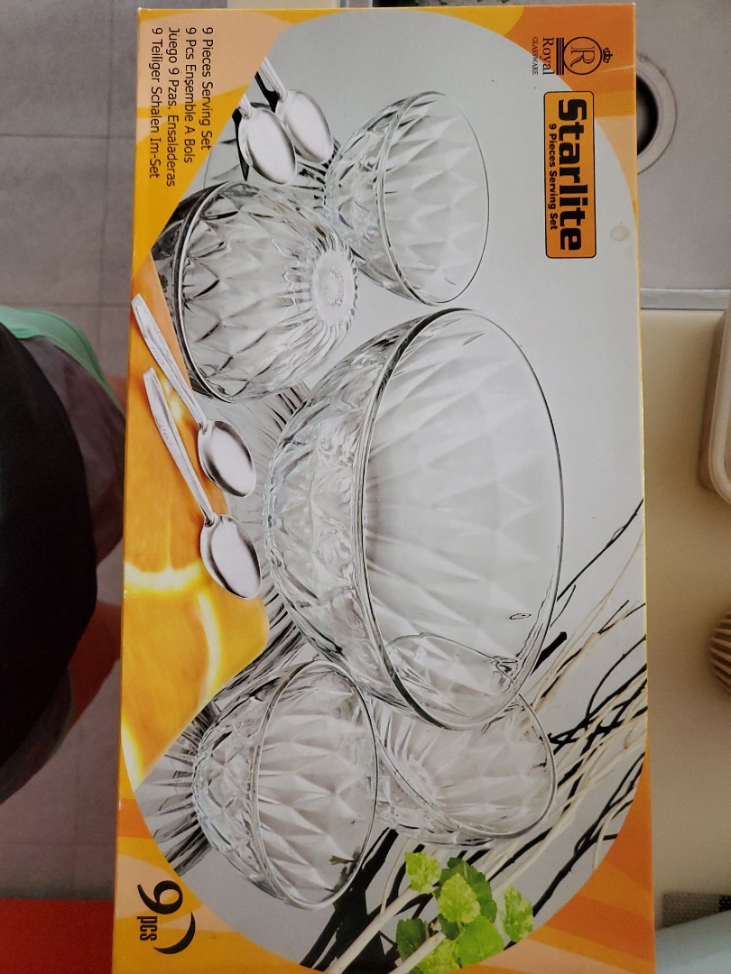 Starlite 9 pcs serving glass set, Furniture & Home Living, Kitchenware ...