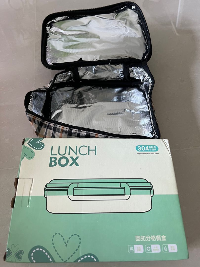 SUS304 Lunch box with thermal bag, Furniture & Home Living, Kitchenware ...