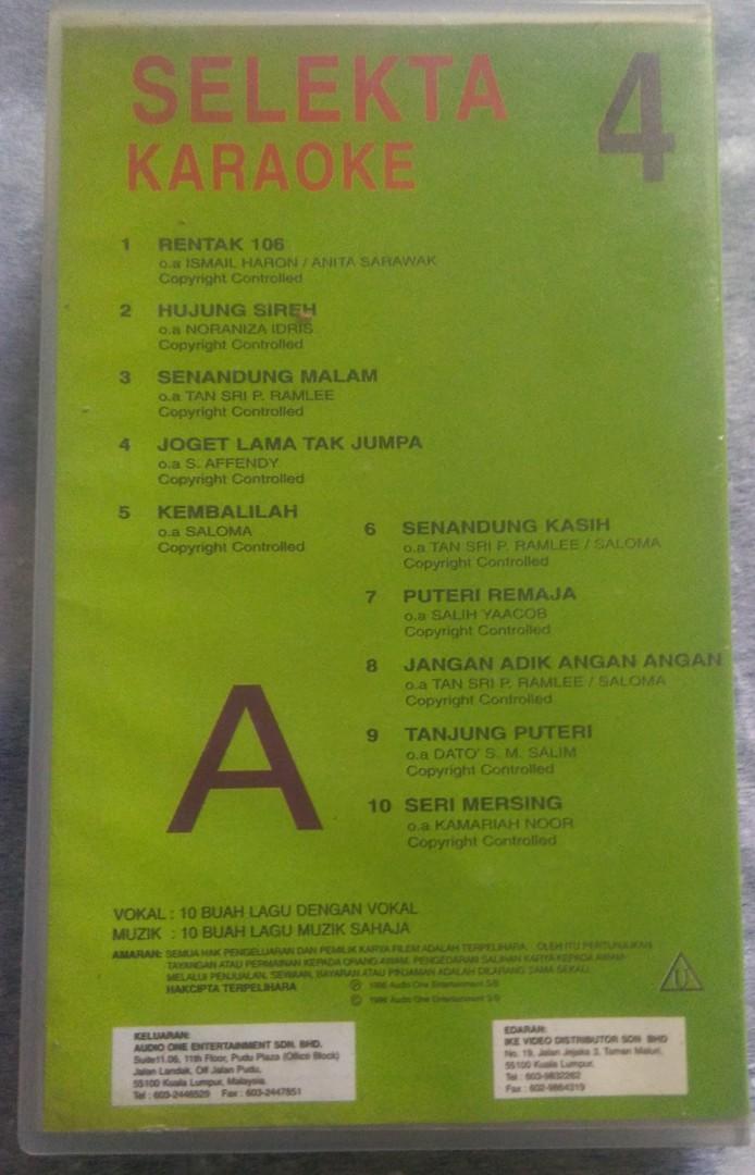 VHS Tan Sri p.ramlee Selecta 4 Karaoke, Hobbies & Toys, Music & Media ...