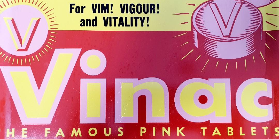 Vinac - The Famous Pink Tablet's. Vintage tin sign in 5 languages ...