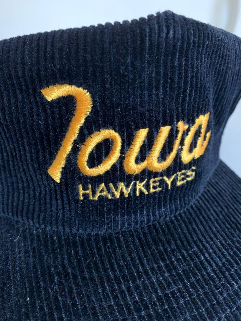 Vintage 90s Sports Specialties corduroy black Iowa Hawkeyes cap hat script Korea, Men's Fashion ...