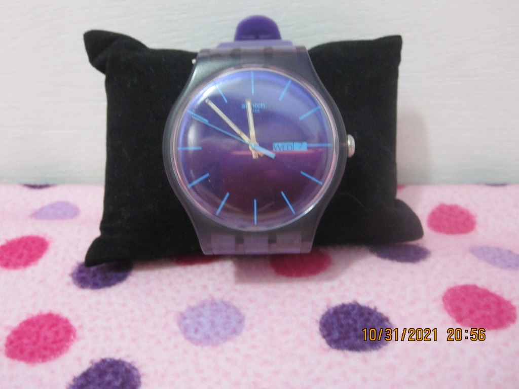 Violet SWATCH watch, Women's Fashion, Watches & Accessories, Watches on ...