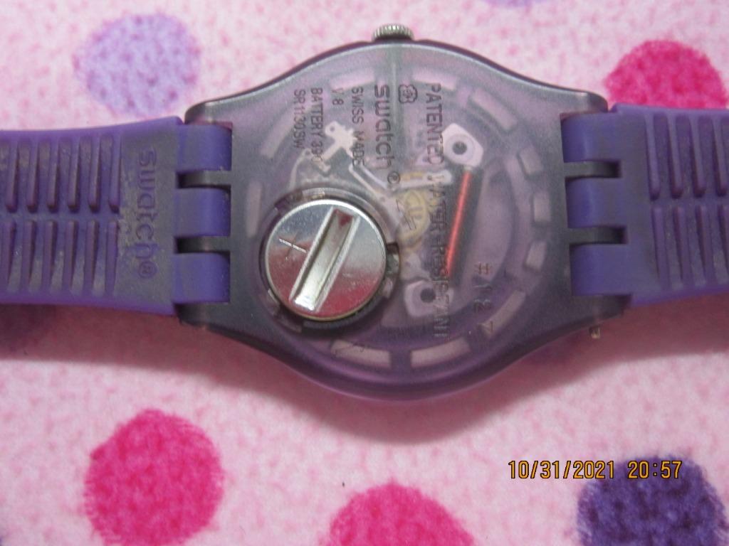 Violet SWATCH watch, Women's Fashion, Watches & Accessories, Watches on ...