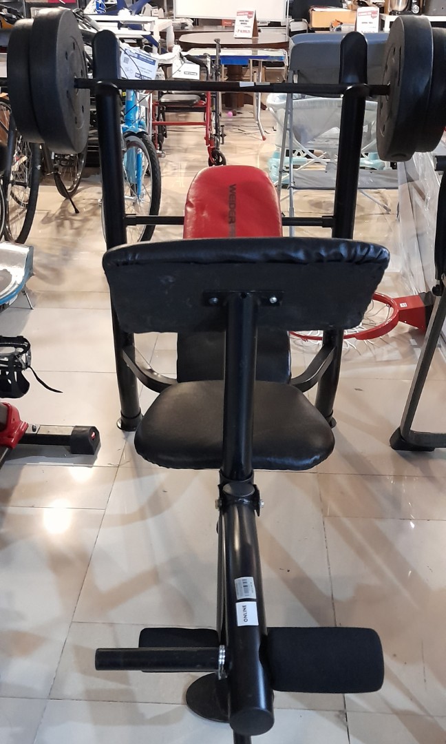 Weider Pro Bench With Barbell Set, Sports Equipment, Exercise & Fitness ...