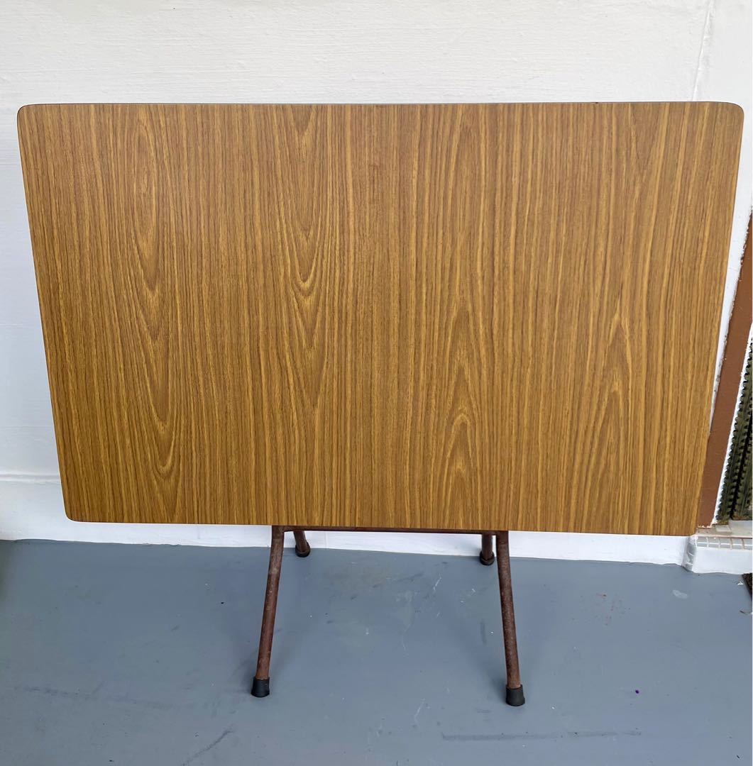 1970s Vintage Teak Wood Foldable Formica Kitchen Dining Table with ...