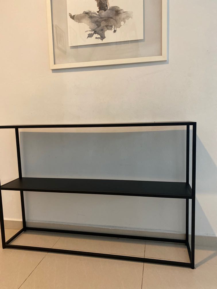 Black metal display shelf/cabinet/bookcase, Furniture & Home Living ...