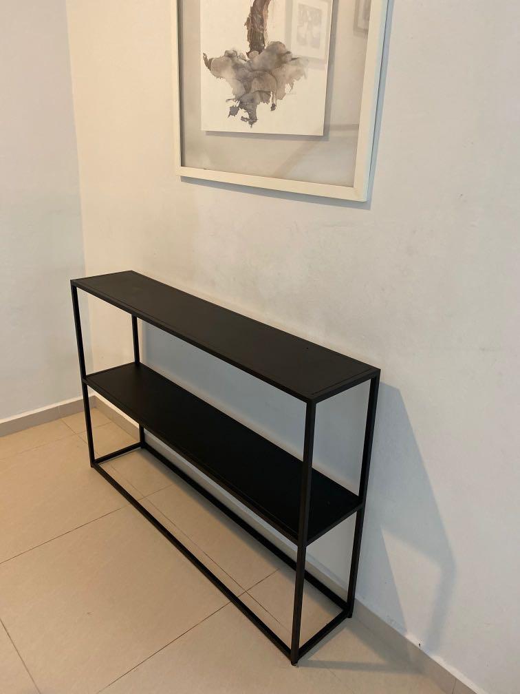 Black metal display shelf/cabinet/bookcase, Furniture & Home Living ...