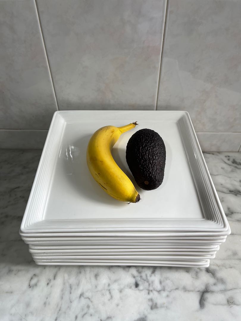 Cerabon Essentials Square porcelain plates, Furniture & Home Living ...