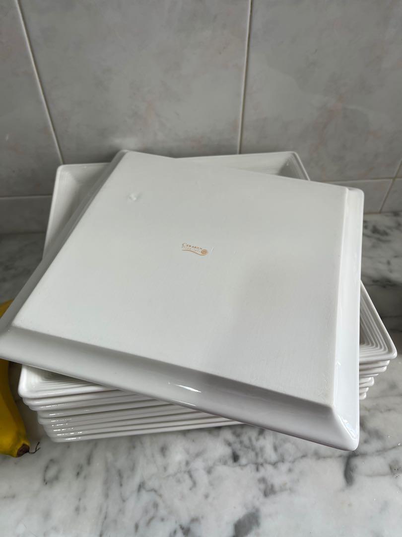Cerabon Essentials Square porcelain plates, Furniture & Home Living ...