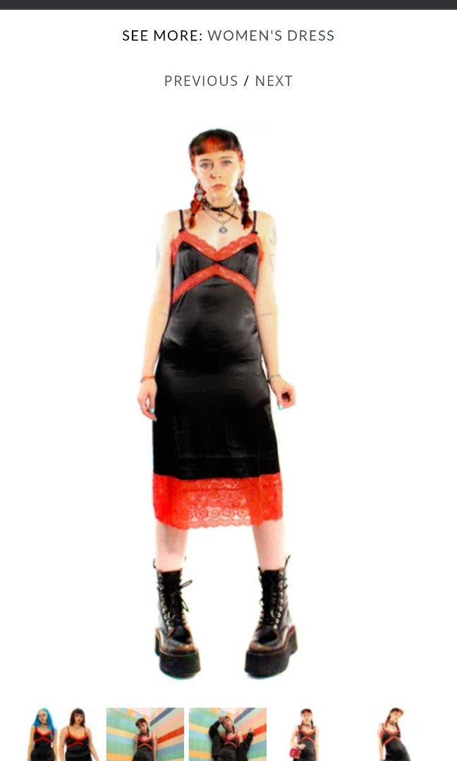 Darcy red and black slip dress, Women's Fashion, Dresses & Sets ...