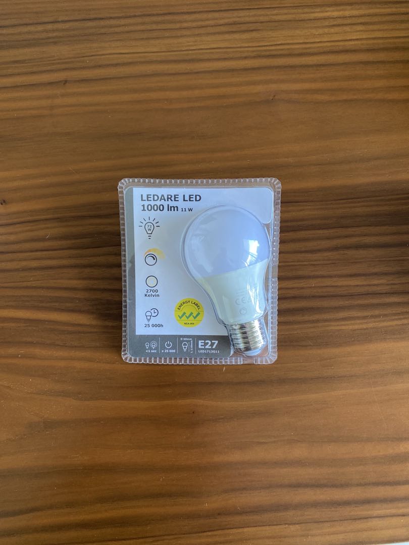 E27 Ledare LED 1000 lumens. Lightbulb Ikea., Furniture & Home Living, Lighting & Fans, Lighting ...