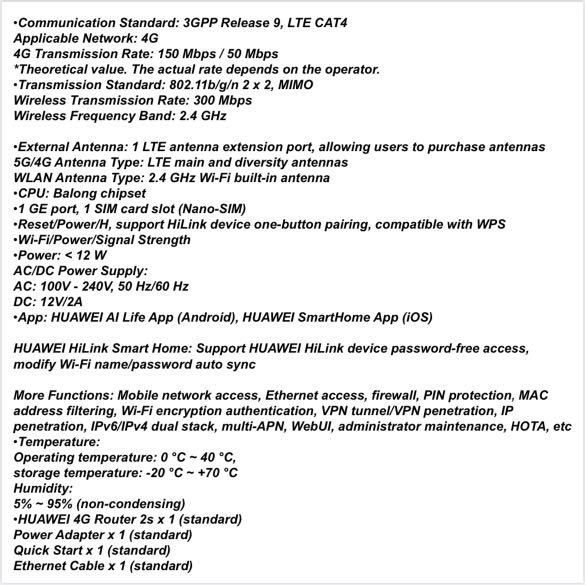 Huawei 4G Sim Card Router [B312-926] Single Gigabit Ethernet Lan Port ...